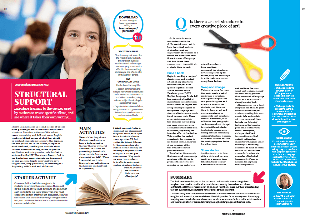 KS3 English Lesson Plan – Improve Creative Writing Skills by Analysing ...