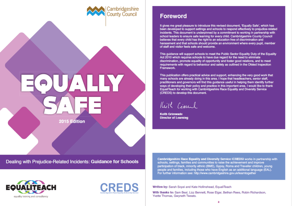 Equally Safe – Dealing with Prejudice-Related Incidents: Guidance for ...
