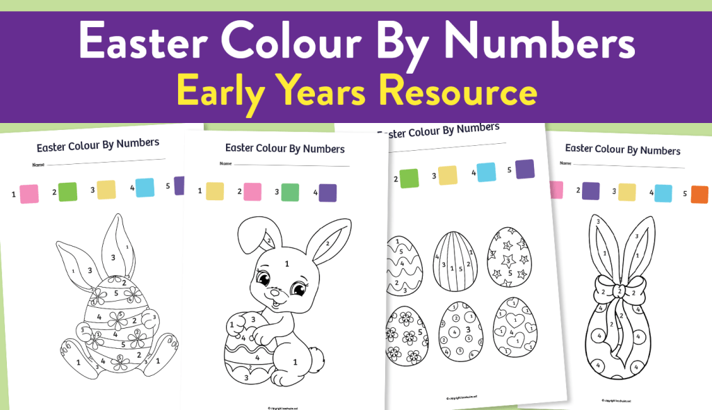 Easter colouring pages – Colour-by-number sheets for Early Years ...