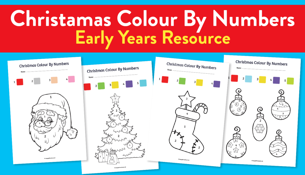 Christmas Colour by Numbers Sheets for Early Years - Teachwire