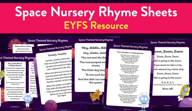 Early Years Space-Themed Nursery Rhyme Sheets - Teachwire