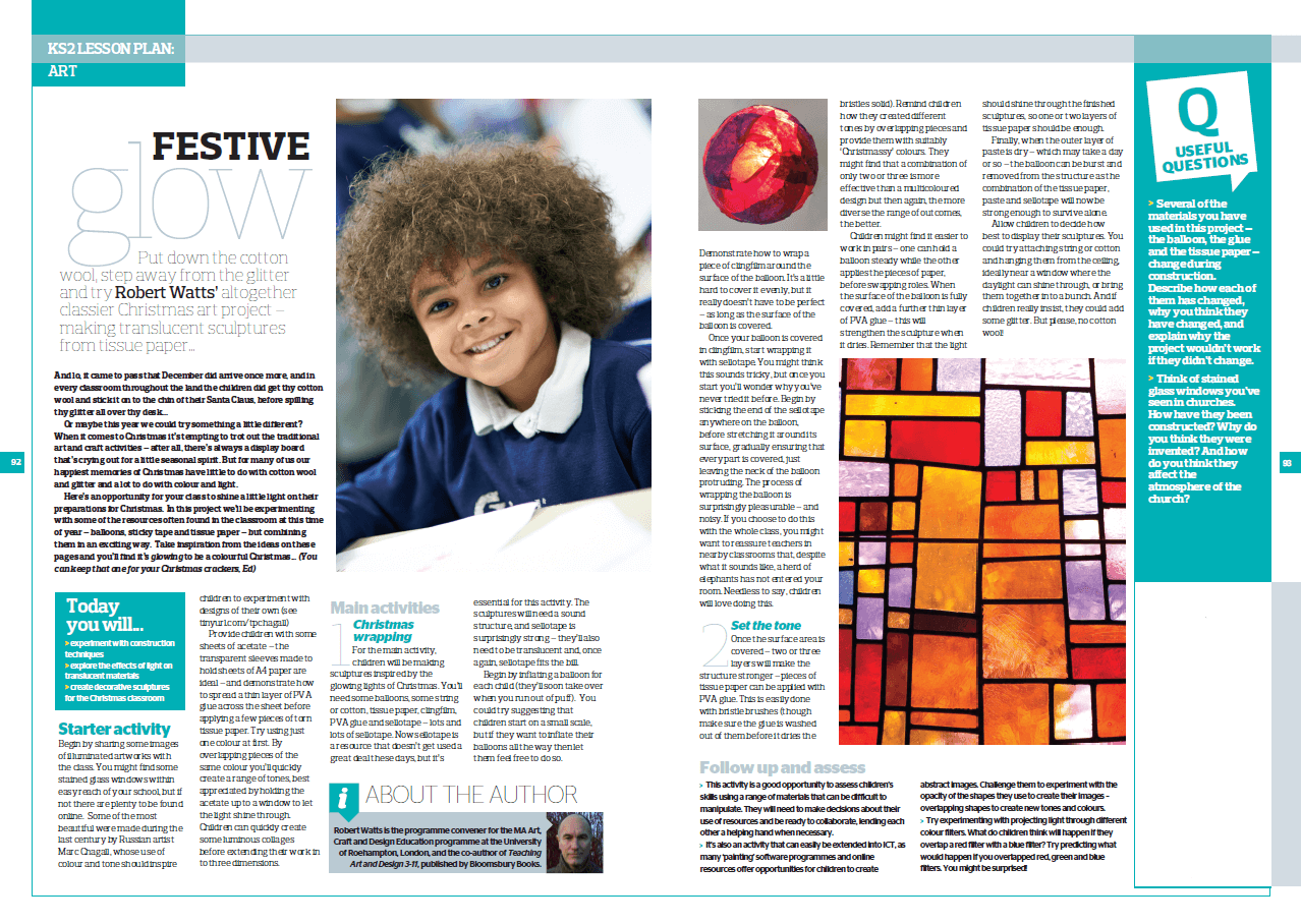 KS2 Christmas art & design lesson plan – Use balloons to create light ...