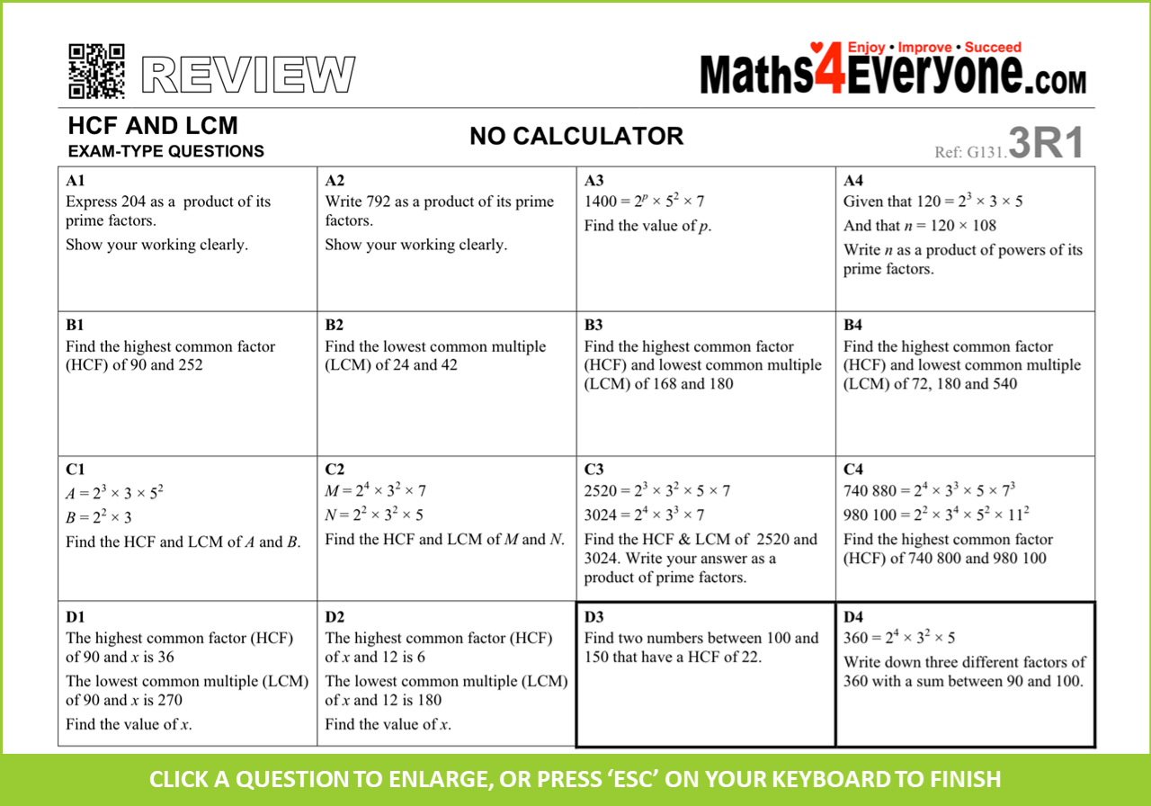HCF and LCM GCSE 9-1 Maths Revision - Teachwire HCF and LCM GCSE 9-1 Maths Revision - Teachwire