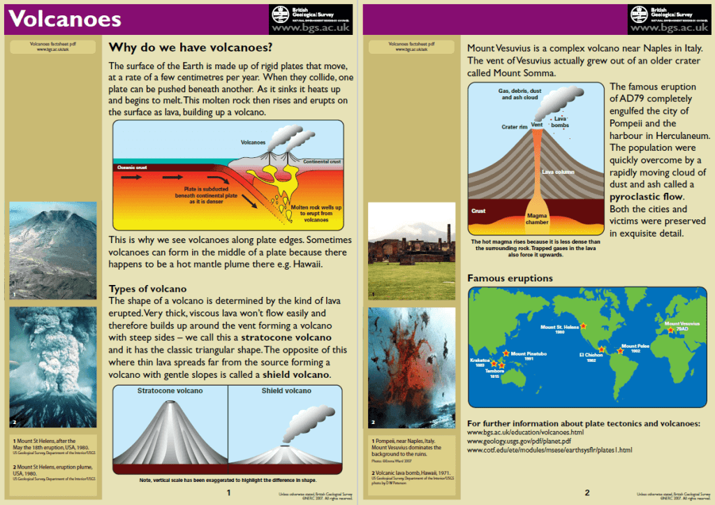 Earthquakes and Volcanoes Geology Factsheets - Teachwire