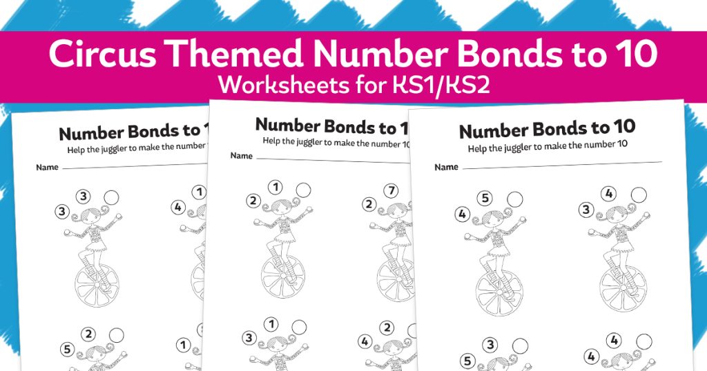 Number Bonds to 10 Juggler Activity Worksheet For KS1 - Teachwire