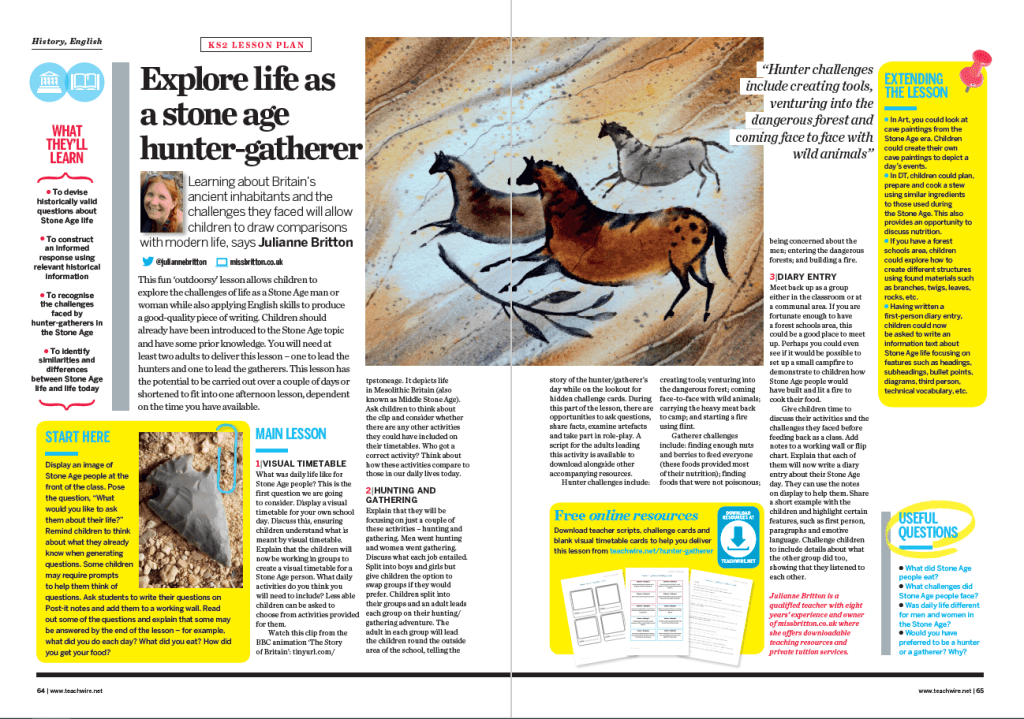 Explore Life as a Stone Age Hunter-Gatherer KS2 History Lesson Plan ...