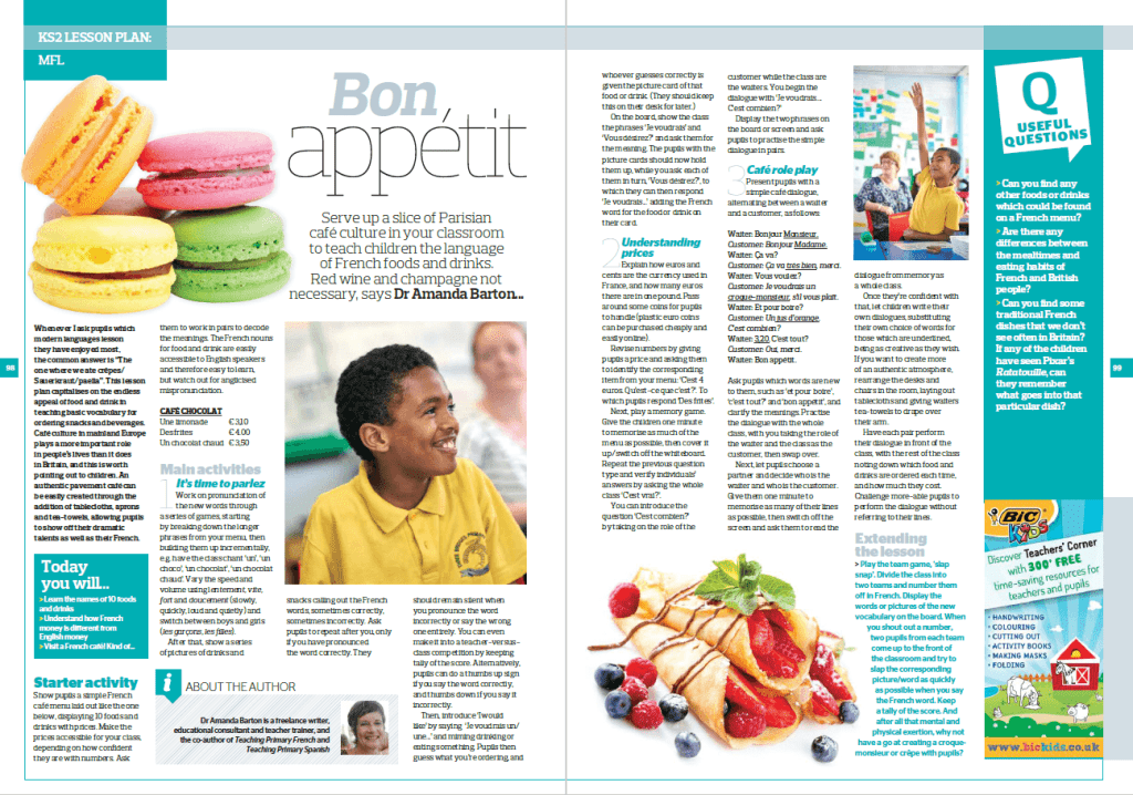 KS2 MFL lesson plan – Teach children French foods and drinks by serving ...