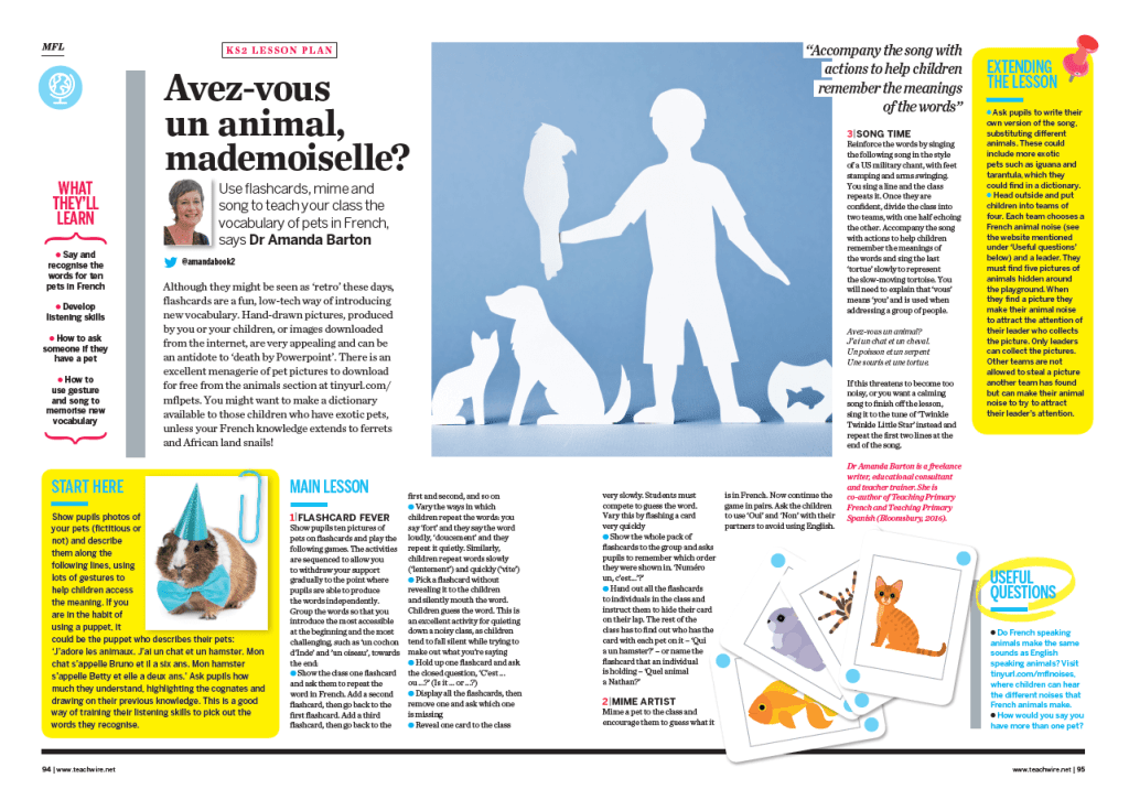 KS2 MFL Lesson Plan – Teach the Vocabulary of Pets in French Using ...