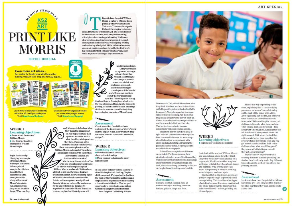 KS2 art ideas – Learn about William Morris and the Victorians in this medium-term plan - Teachwire