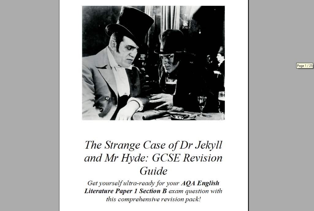 Strange Case of Dr Jekyll and Mr Hyde GCSE Revision Guide for KS4 ...