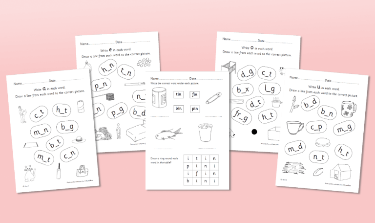 Medial Vowel ‘a’, ‘e’, ‘i’, ‘o’, ‘u’ Worksheet Pack – Handwriting and ...