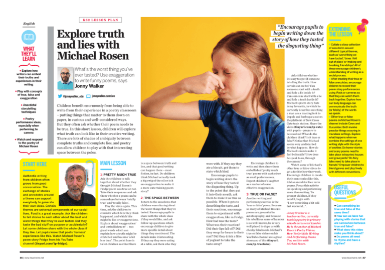 Michael Rosen – Best classroom resources for primary - Teachwire