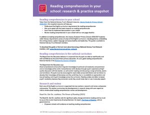 Reading comprehension research – Overview for teachers - Teachwire