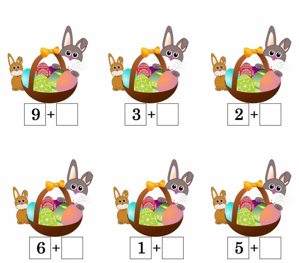 Easter maths activities – Number bonds and addition to 10 worksheet for ...