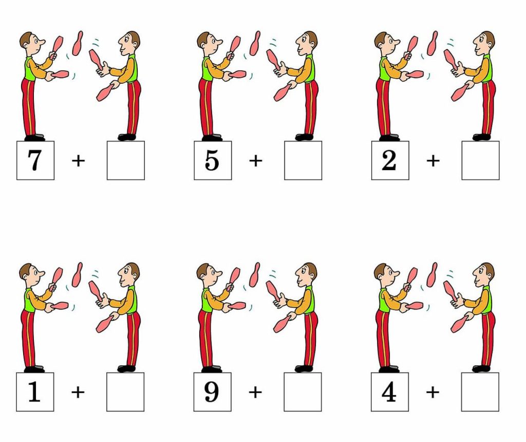 Number Bonds And Addition To 10 Worksheet for KS1 With Circus Theme ...