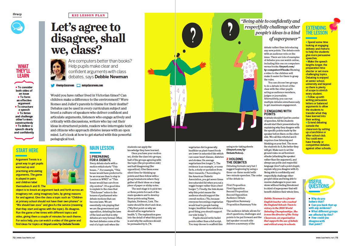 Oracy in the classroom – KS2 debate lesson plan - Teachwire