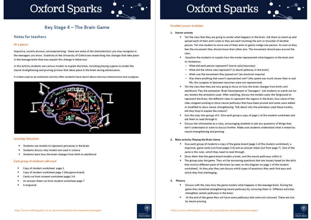 KS4 Science Lesson – The Brain Game - Teachwire