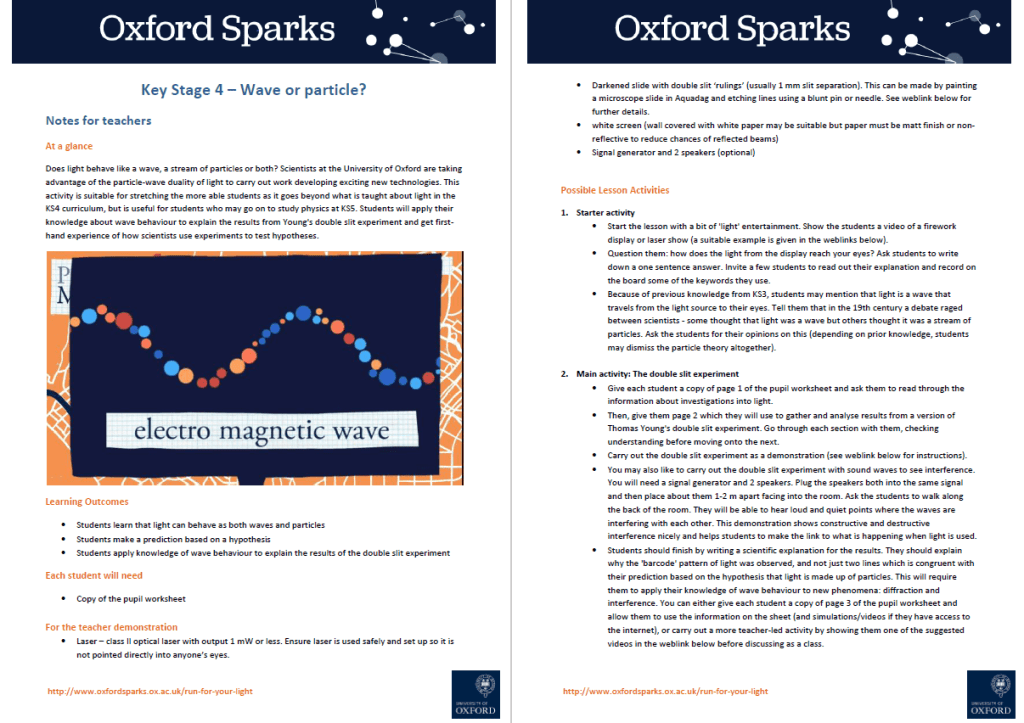 KS4 Science Lesson – Wave or Particle? - Teachwire