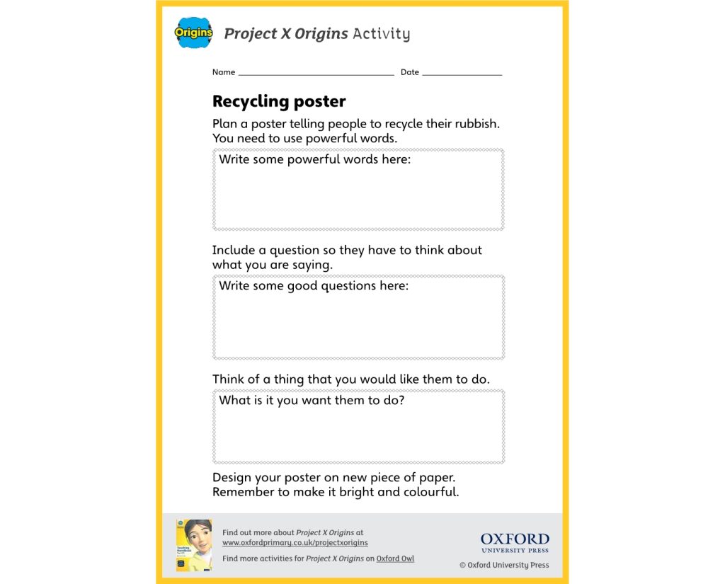 Recycling poster – Creative writing activity for KS1 / KS2 - Teachwire