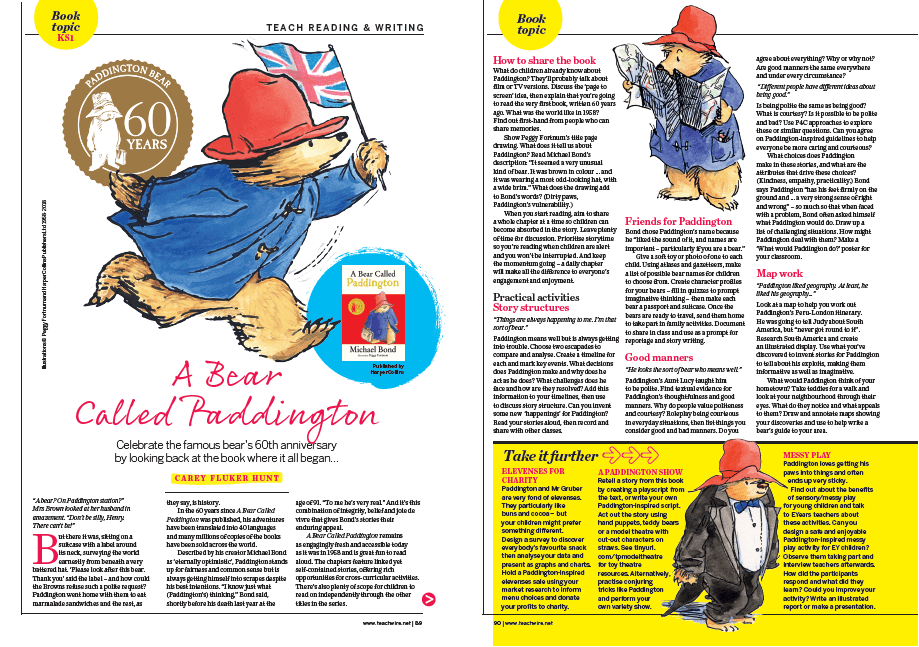 KS1 Book Topic – Celebrate his 60th Anniversary with A Bear Called Paddington - Teachwire