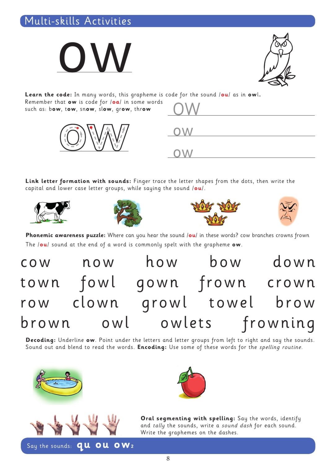 Teach The Grapheme ‘ow’ With This Phonics Worksheet - Teachwire