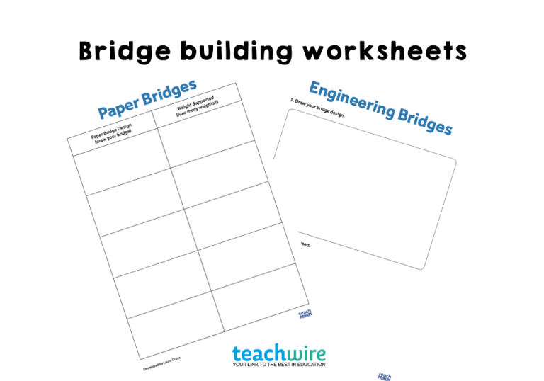 Primary engineering – bridge building activity for KS1 and KS2 - Teachwire