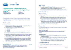 RSPCA Farming KS3 Lesson Plan – Designing a Chicken Welfare Experiment ...