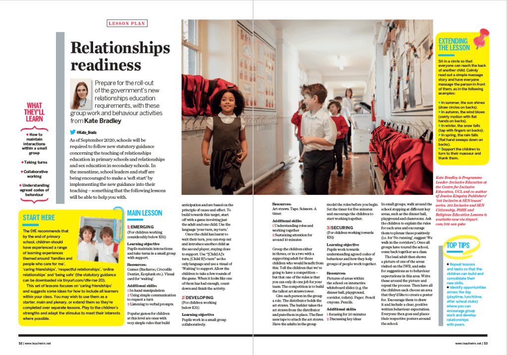 SEN Relationships Lesson Plan for KS1/2 - Teachwire
