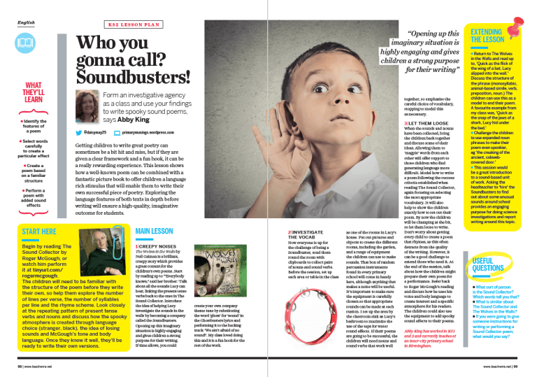 KS2 poems – Best ideas, resources and worksheets - Teachwire