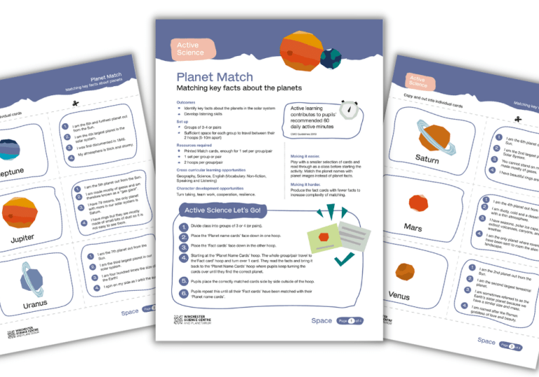 Space activities for kids – Active learning Planet Match game - Teachwire