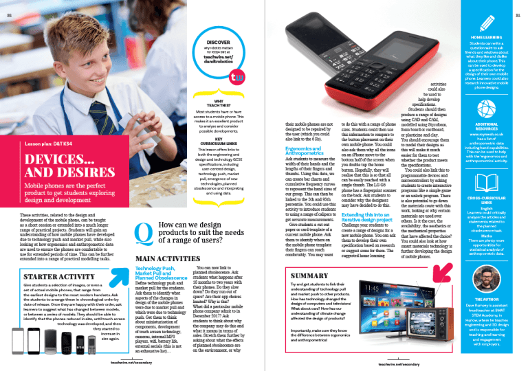 KS4 D&T Lesson Plan – Use Mobile Phones to Explore Design and ...