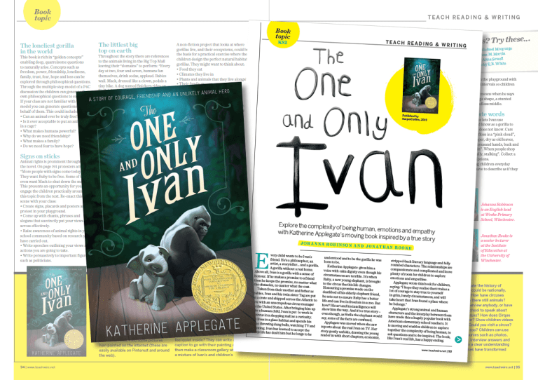 The One and Only Ivan – Explore emotions and empathy in KS2 - Teachwire