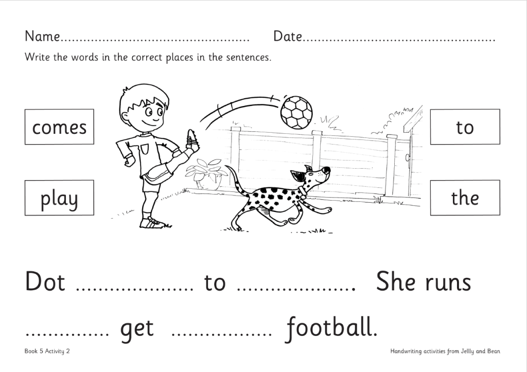 Tom & Bella writing worksheet 3b – Handwriting and comprehension ...