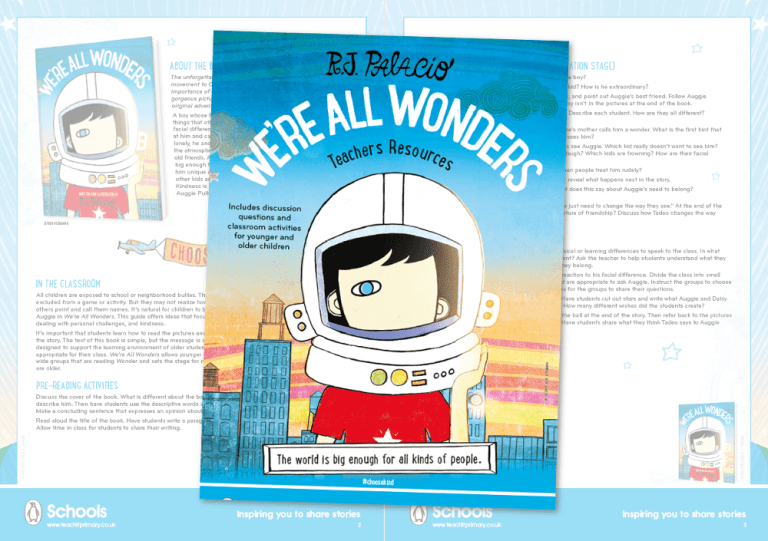We're All Wonders – Classroom activities - Teachwire