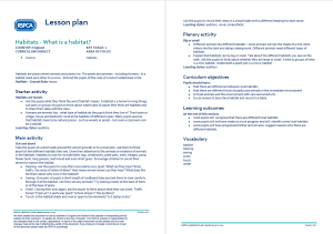 RSPCA Wildlife and Habitats KS1 Lesson Plan – What is a Habitat ...