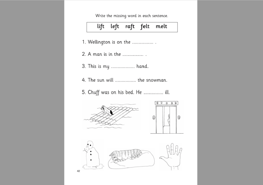 Words ending in lt and ft – Handwriting & comprehension sheet - Teachwire