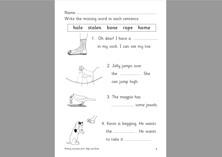 o e words – KS1 handwriting and comprehension worksheet - Teachwire