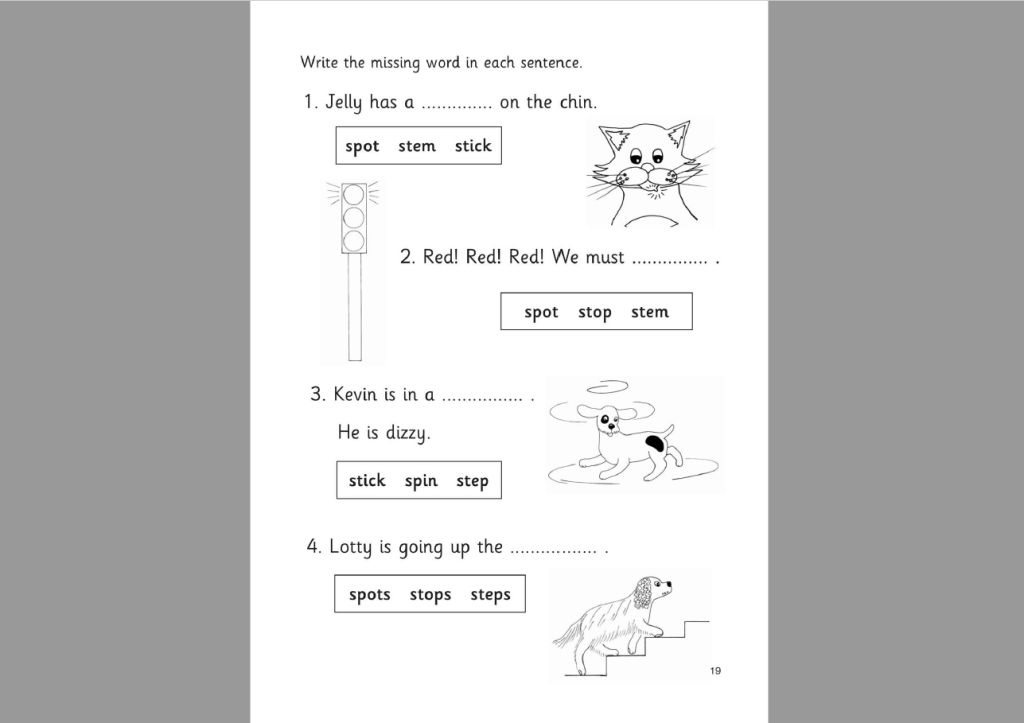 ‘sp’ and ‘st’ Sentences Worksheet – Handwriting and Comprehension ...