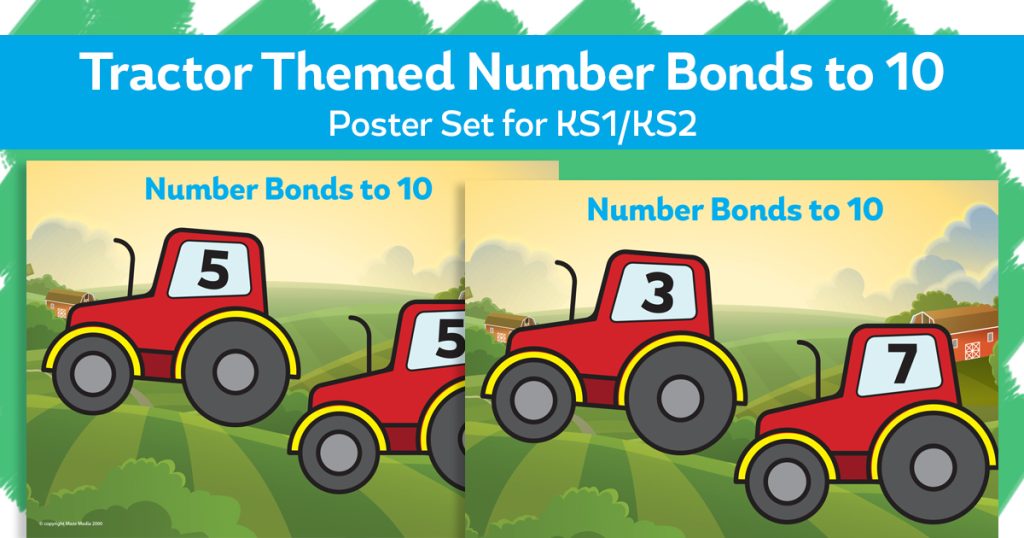 Number Bonds To 10 Tractor Posters For KS1 - Teachwire