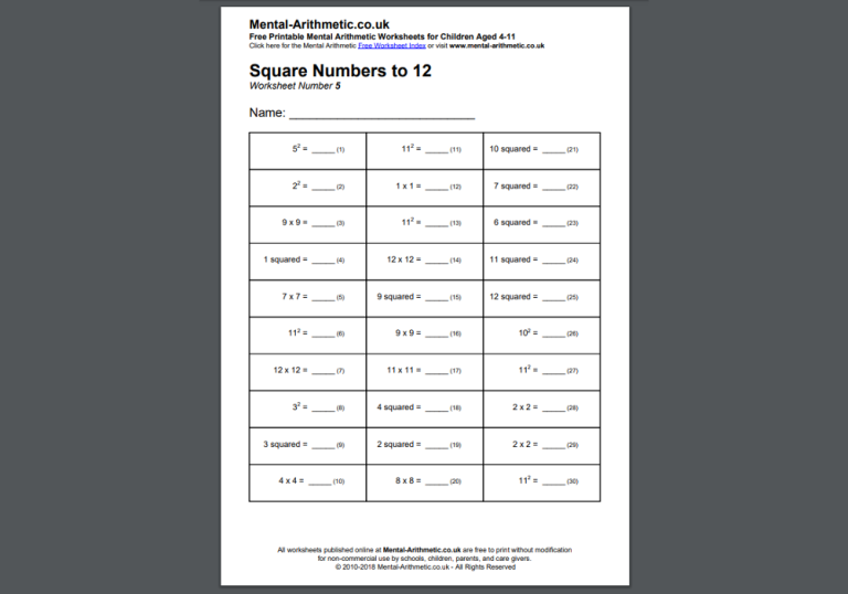 Square numbers – Activities and resources for KS2 - Teachwire