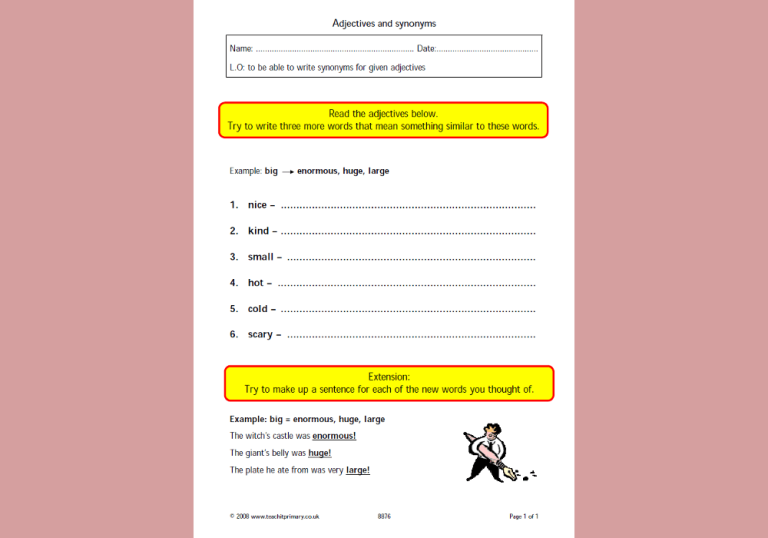 Adjectives KS1 and KS2 – Best worksheets, games & ideas - Teachwire