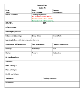 Editable lesson plan template – Free teacher printable - Teachwire