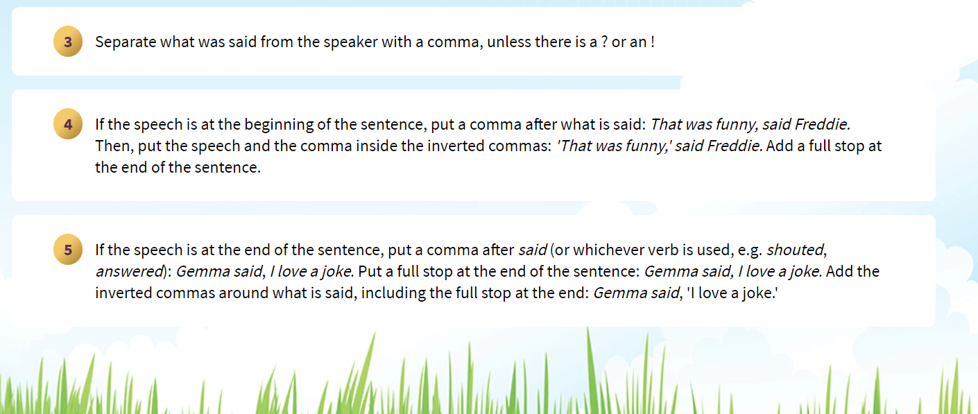 Direct speech and indirect speech – KS2 examples and worksheets - Teachwire