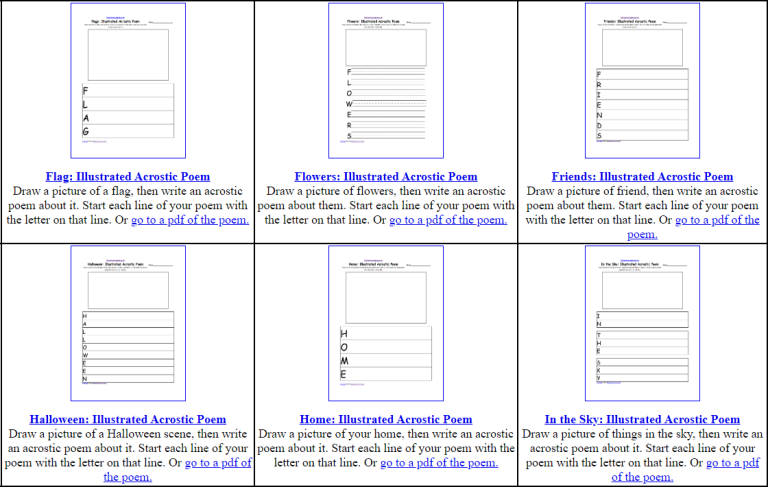 Acrostic poems – 8 of the best worksheets and resources for KS1/KS2 ...