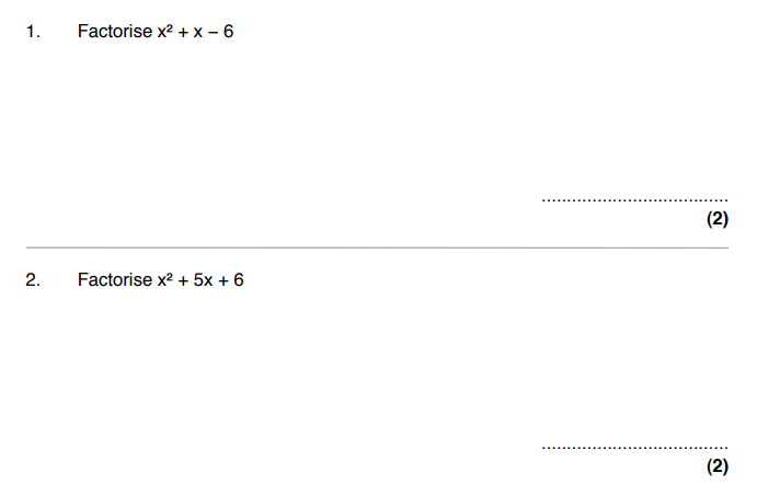 9 Of The Best Factorising Quadratics Worksheets And Resources For Ks4