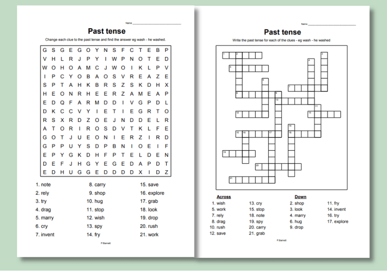 Past tense KS1 and KS2 worksheets – Best SPaG resources for primary ...