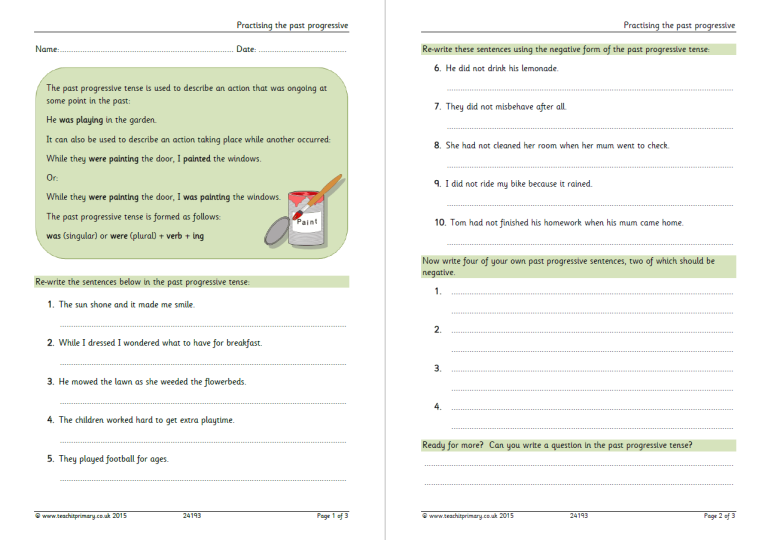Past tense KS1 and KS2 worksheets – Best SPaG resources for primary ...