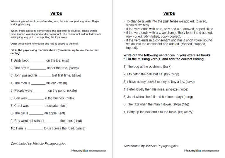 What is a verb? – 16 of the best primary grammar worksheets and ...