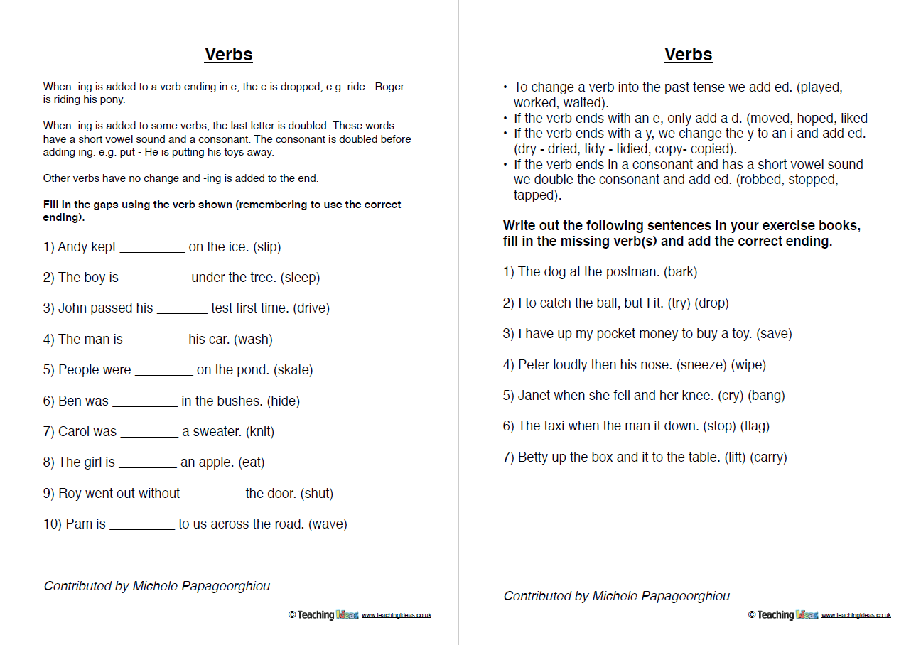 What is a verb? – 16 of the best primary grammar worksheets and ...