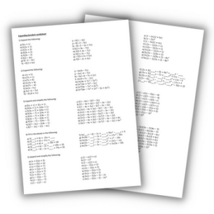 Expanding brackets worksheet KS3/4 maths resource - Teachwire